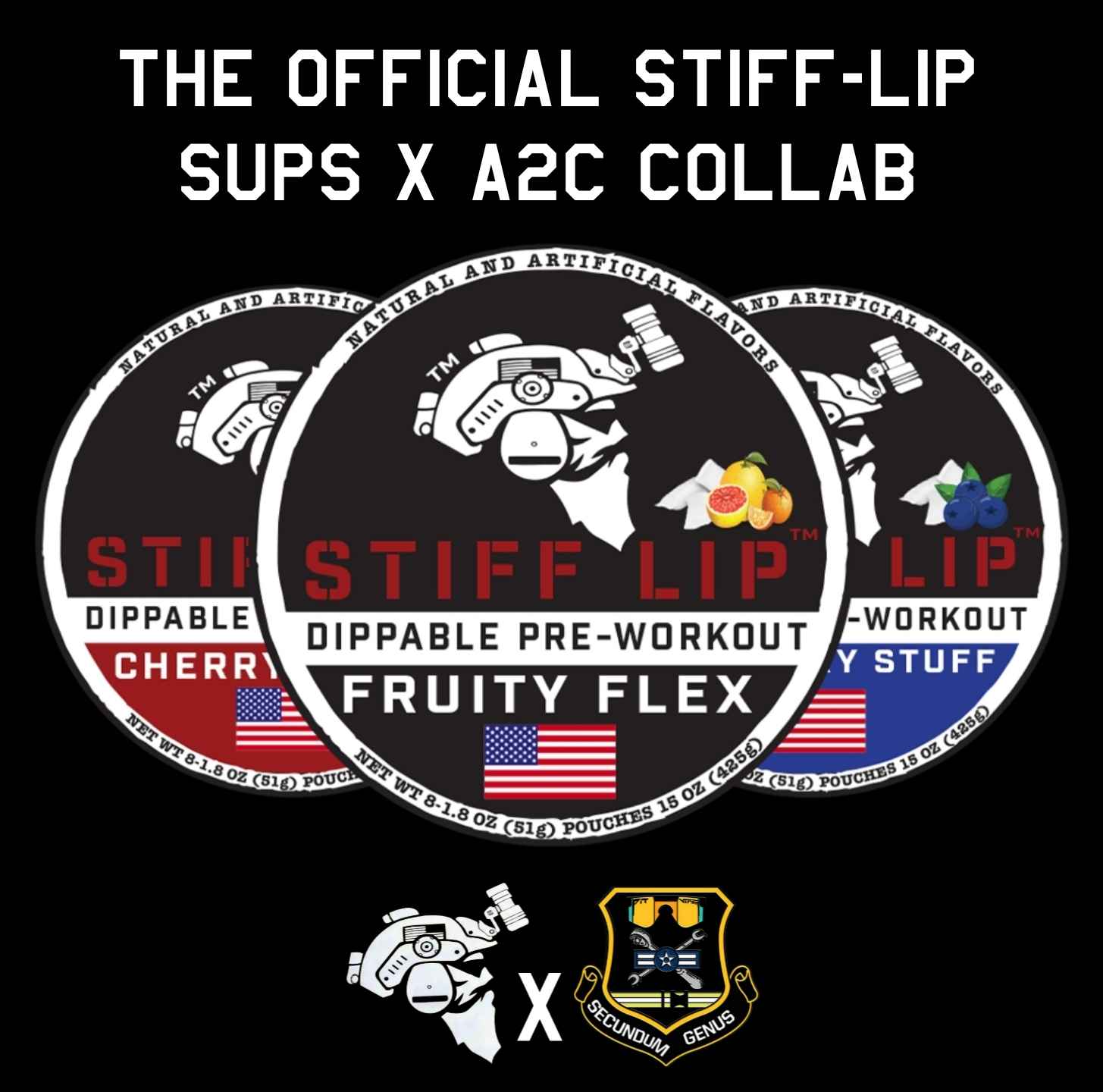 Stiff-Lip Supplements X Airman 2nd Class Collaboration – A2C Merch